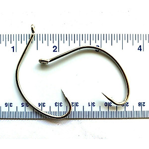 100 Gerry's Tackle 2X Strong Nickel Wide Gap Hollow Point Kahle Hooks Size 7/0