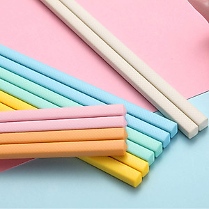 Dtdepth Fiberglass Chopsticks - 6 Pairs Pink Reusable Dishwasher Safe Chopsticks, Lightweight, Easy to Use, 9.48 Inch/24.1cm - Gift Set