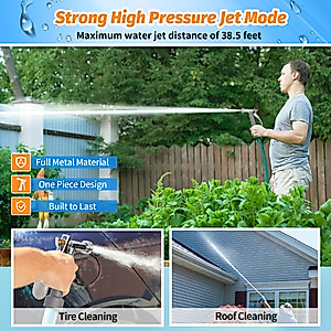 AUTOMAN Full Size Garden Hose Nozzle 2 Pack, High Pressure Pistol Grip Water Nozzle Sprayer with Threaded Front, Adjustable Spray Water Flow for Washing Car, Cleaning Ground, Watering Plants