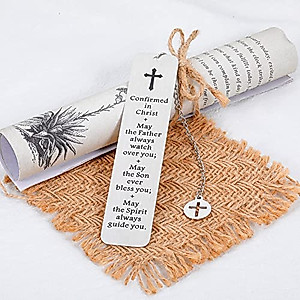 Baptism Gift for Girl Boy Catholic Confirmation Gift for Women Birthday Christian Bible Verse Bookmark for Godson Goddaughter Religious Gift for Church Bulk First Communion Graduation Gift for Him Her