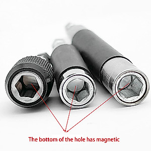 Saipe Magnetic Screw Drive Guide Drill Bit Tip Holder Screwdriver Bit Holder Drill Bit Extension Bar Drill Screw Adapter with 1/4 Inch Hex Shank, Set of 3