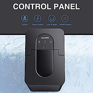 SOOPYK Ice Makers Countertop | Portable Ice Maker Cube | 27 lbs in 24 hrs | 9 Ice Cubes Per 5-8 Mins | Ice Maker Machine Self Cleaning Function | Ice Scoop and Basket,Stainless Steel