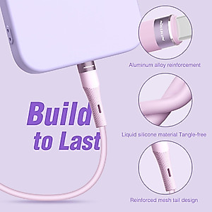 Nillkin USB C to USB C Cable, [Liquid Silicone, 4FT], 60W Type C Fast Charging Cable for iPhone 15/15 Pro/15 Plus/15 Pro Max, Samsung Galaxy S23, iPad Pro 2021, iPad Air 4, MacBook Pro 2020 Purple