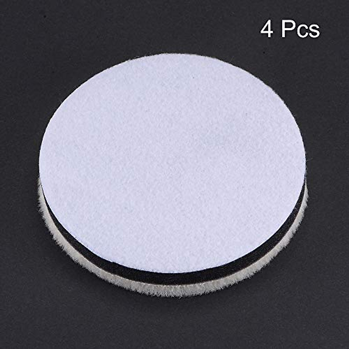 uxcell 3" Wool Felt Sponge Polishing Pad Hook and Loop Buffing Wheel Coarse Polishing for Orbital Polisher Buffer 4 Pcs