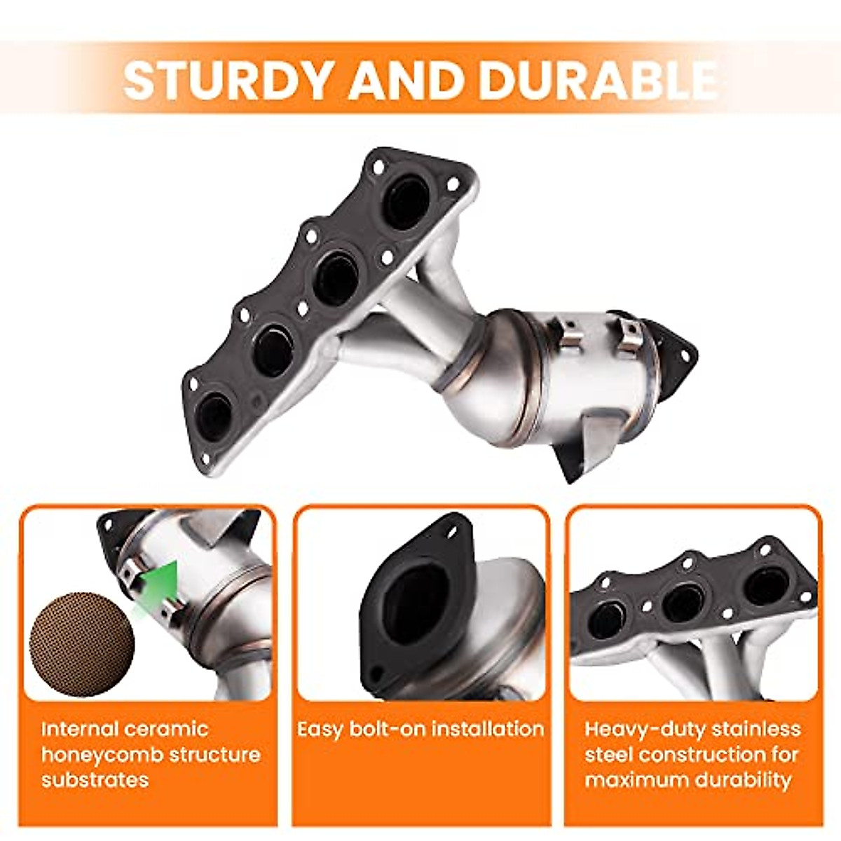 maXpeedingrods Exhaust Manifold Catalytic Converter for Hyundai Accent for Kia Rio Soul 2012 2013 2014 2015 2016 2017, Direct-Fit,EPA Compliant,w/Gasket Bolts
