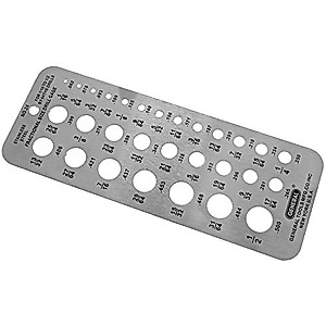 SQXBK Drill Gauge Stainless Steel Drill Bit Size Checker Plate Measuring Tool for 1/16Inch to 1/2Inch Size Bits 29 Holes