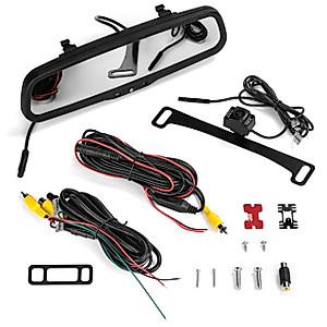 BOYO VTC1743M - Vehicle Backup Camera System with 4.3” Rear-View Mirror Monitor and License Plate Backup Camera for Car, Truck, SUV and Van