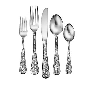Liberty Tabletop American Outdoors 45 Piece Flatware set Service for Eight with Serving Set Made in the USA Silverware