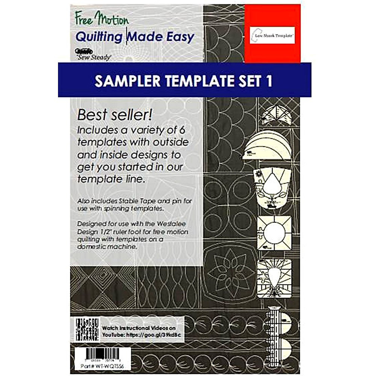 Sew Steady Quilting Template 6 Piece Template Set (Low & Medium Shank)