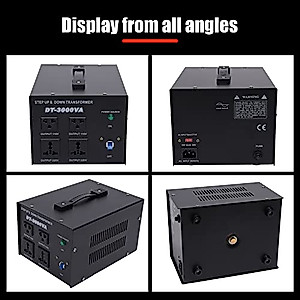 3000W Step Up & Down Voltage Transformer Converter AC 110V⇋220V DT-3000VA Voltage Converter Power Transformer Step-Up/Step-Down 110V - 220V/ 220V - 110V, with Dual Circuit Breaker Protection