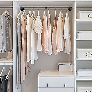 LIANTRAL Clothing Racks for Hanging Clothes, 32.6" Garment Rack, Set of 2 Industrial Pipe Clothing Rack, Closet Rod for Closet Storage, Laundry Room