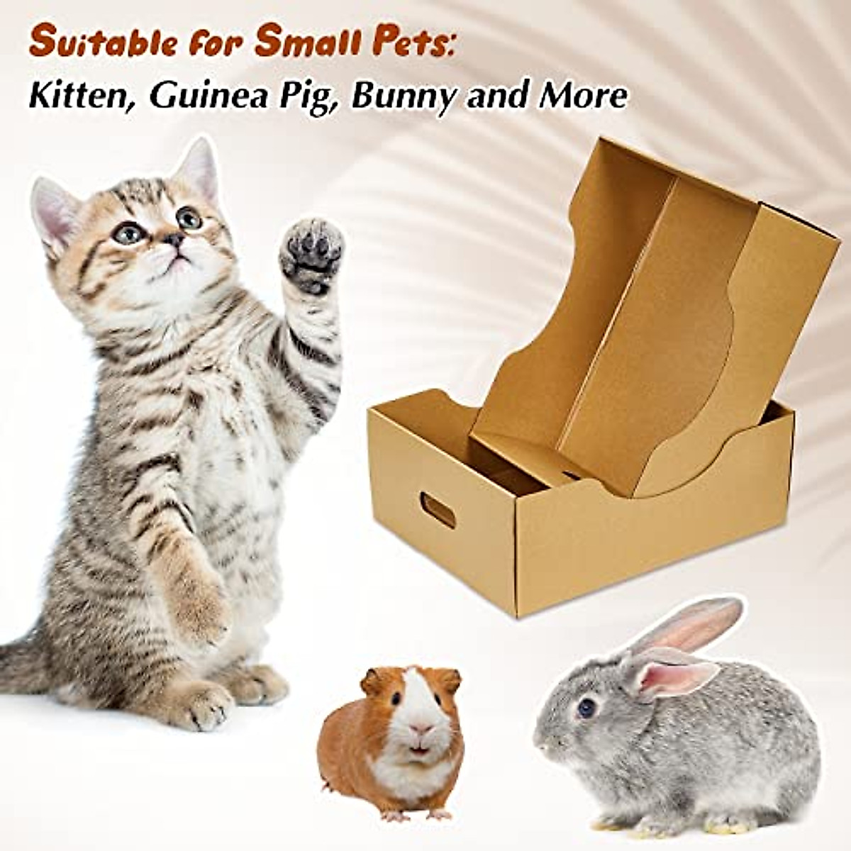 10 Pcs Disposable Litter Box for Cats Kitty Box Small Disposable Paper Cat Litter Trays Cardboard Litter Tray for Cats Small Pets Liner Animals Home Indoor Outdoor, 15.7 x 11.8 x 5.9 Inch