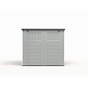 Suncast Horizontal Outdoor Storage Shed for Backyards and Patios 34 Cubic Feet Capacity for Garbage Cans, Tools and Garden Accessories, No Size, Vanilla