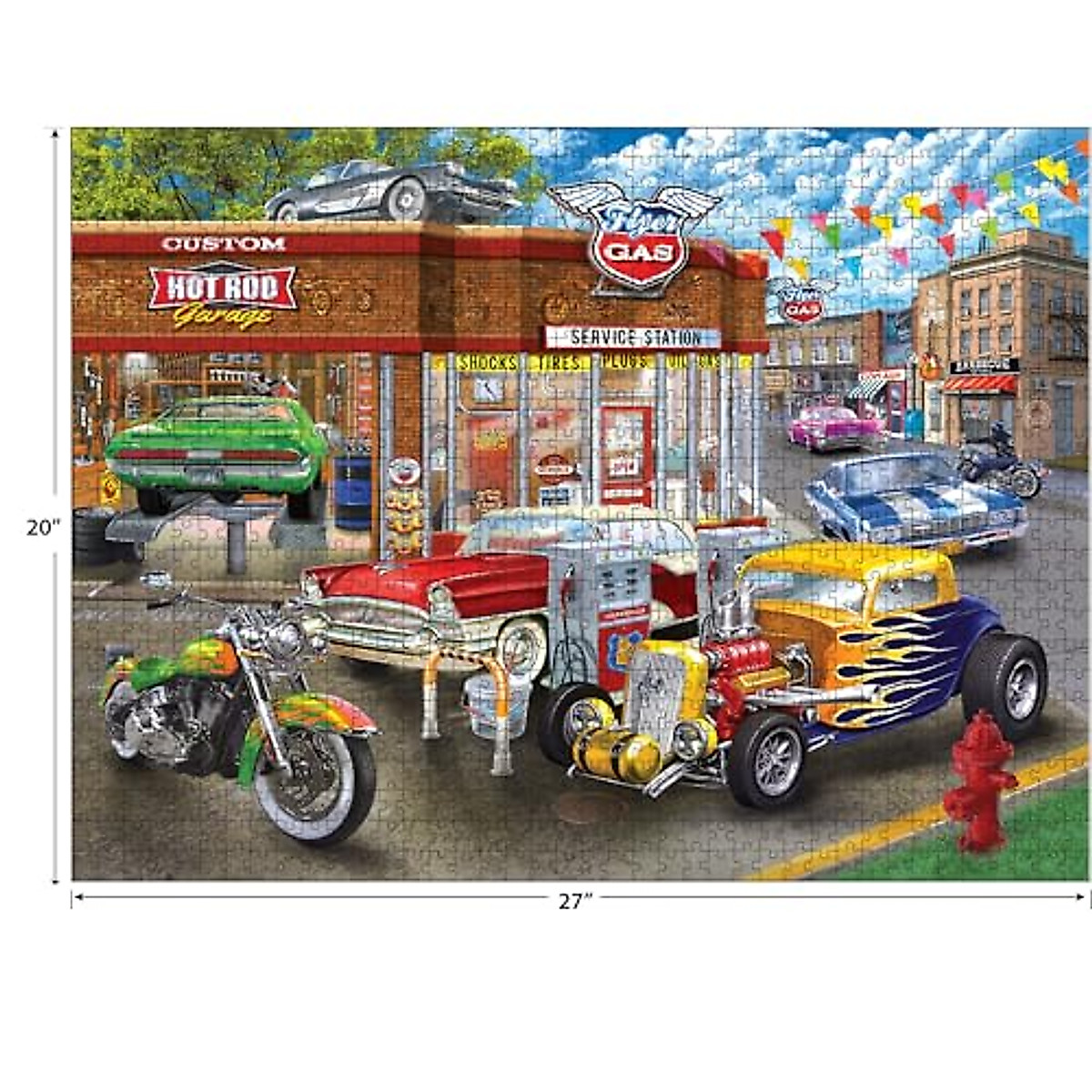 RoseArt - Chris Bigelow - Hot Rod Garage - 1000 Piece Jigsaw Puzzle for Adults