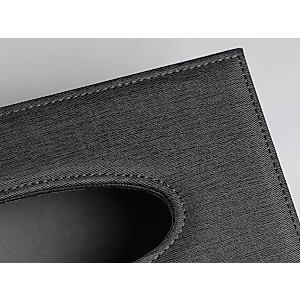 MEIBOOCH PU Leather Tissue Box Cover Rectangular Square Tissue Box Holder with Magnetic Bottom (10" x 5.5" x 4.5", Dark Grey)