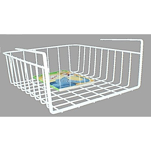 DecoBros Under Shelf Basket Wrap Rack, White