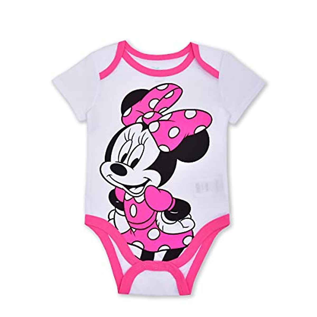 Disney Minnie Mouse Girls’ 4 Pack Bodysuit for Newborn and Infant – Pink/Grey/White
