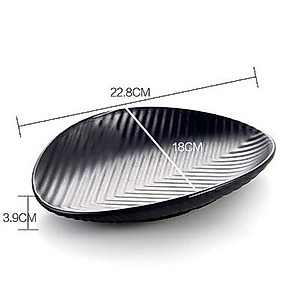 D.A.L A5 Melamine Jewelry Dish Organizer, Decorative Trinket Dish,Accent Tray for Vanity,Food Safe Dishware (Black, Stripe)
