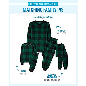 The Children's Place baby girls Family Matching Christmas Holiday Sets, Snug Fit 100% Cotton, Adult, Big Kid, Toddler, Pajama Set, Grn/Blk Buff, 10 US