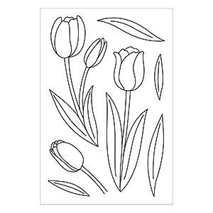 Tulip Silicone Clear Stamp and Die Sets for Card Making, DIY Embossing Photo Album Decorative Craft