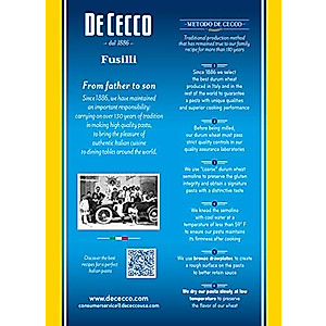 De Cecco Semolina Pasta, Fusilli No.34, 1 Pound (Pack of 5)