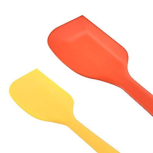 AmazonCommercial Non-Stick Heat Resistant Silicone Spatula Set, 2 Small & 2 Large Spatulas, Multicolor, Pack of 4