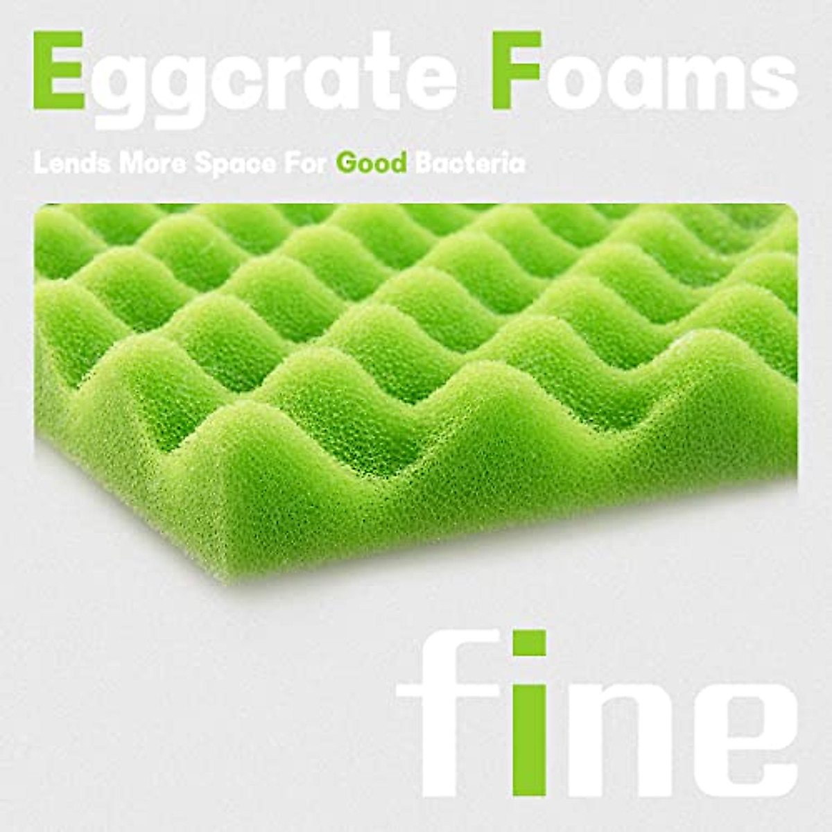 LTWHOME Value Pack of Large DIY Poly Coarse Fine Foam Filter Pads Set for Aquarium Pond(Pack of 7)