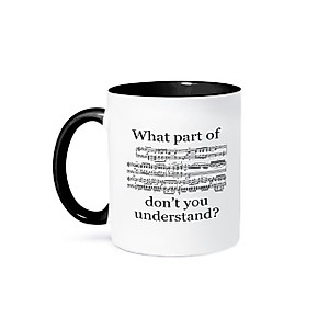 3dRose 11oz Coffee Mug Two-Tone Black - The Musician’s Music Funny Quotes, Music Note Gifts for Musicians, Music Mugs for Men & Women, Gifts for Musicians Unique Gifts Artist, Cool Music Gift Ideas