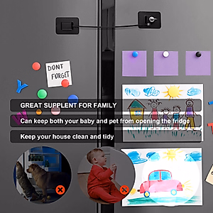 Secure Your Refrigerator and Cabinets with 2 Pcs Fridge Lock(4 Key) – Refrigerator Lock – Child and Adult Safety Locks with Keys for Pantry, Freezer, and More! (Black)