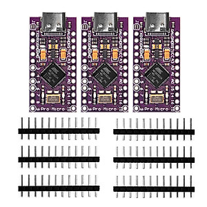 OSOYOO 3pcs Pro Micro Board ATmega32U4 Leonardo 5V/16MHz Module Board Type C Port for Arduino