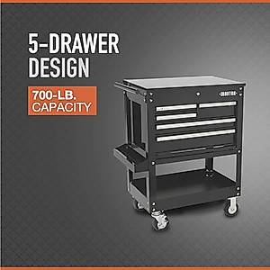 Ironton 30in. 5-Drawer Mechanic's Tool Cart - 33-7/8in.L x 17-5/8in.W x 39-1/8in.H, 700-Lb. Capacity