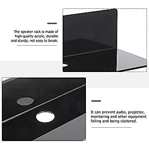 Scicalife Black Metal Bookshelf 2pcs Wall Shelf Speaker Shelf Acrylic Small Wall Shelf Speaker Mount Speaker Stand for Webcam Mesh WiFi Mesh Router Toy Plants Display Black Speakers Stands