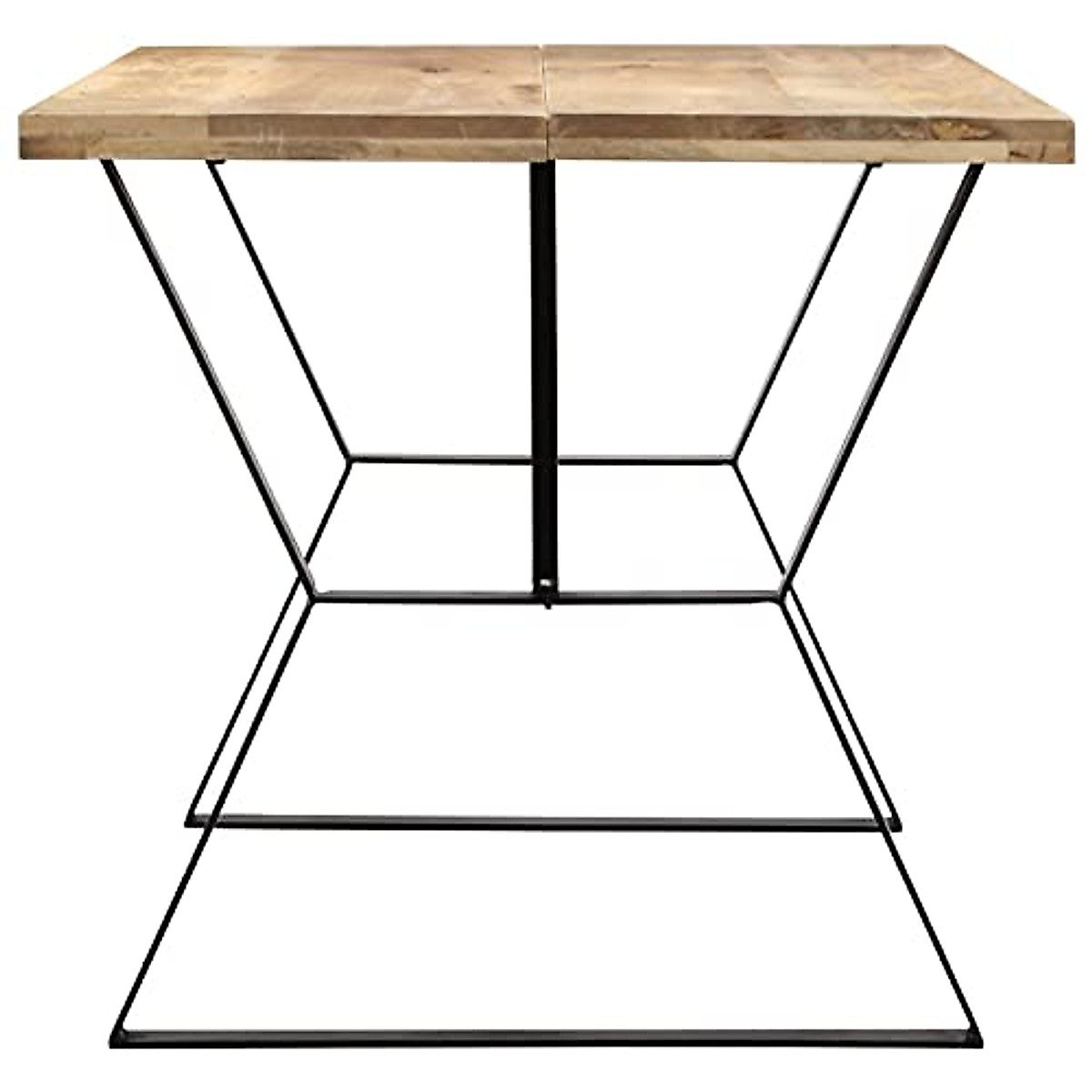 Tidyard Dining Table Mango Wood Tabletop Dinner Table Iron Legs Industrial Style for Kitchen, Dining Room, Home Furniture 55.1 x 31.4 x 29.9 Inches (L x W x H)
