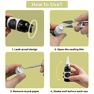 HTVRONT Black Epoxy Pigment - 1.76oz/50ml Black Resin Pigment Paste, Higher Concentrated & Easy to Mix Black Epoxy Dye for Resin Coloring, Tables, Tumbler