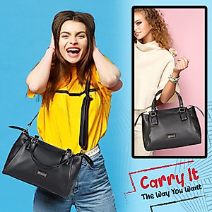 LEVOGUE Genuine Leather Front Pocket Zipper Crossbody Handbag for Women - Handmade by VALENCHI (Eternal Black)