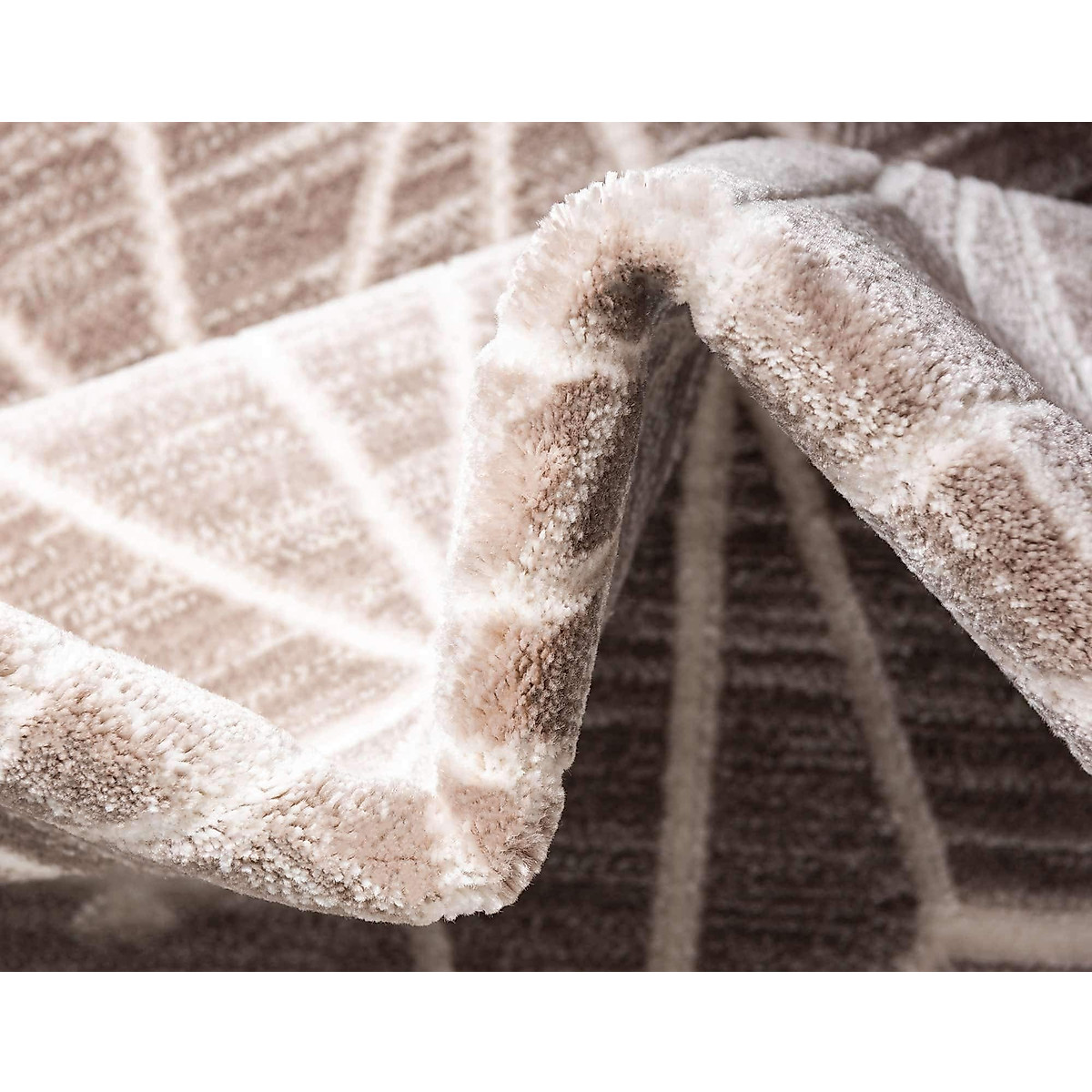 Unique Loom Uptown Collection by Jill Zarin Collection Geometric Modern Brown Area Rug (8' 0 x 10' 0)