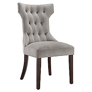 DHP Clairborne Tufted Dining Chair (2 Pack), Wood, Taupe / Espresso