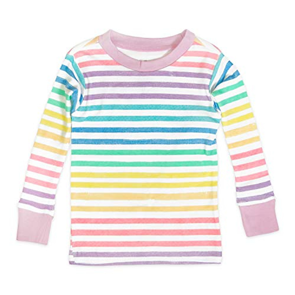 HonestBaby Baby Organic Cotton 2-Piece Snug Fit Pajama Set, Rainbow Stripe, 2T