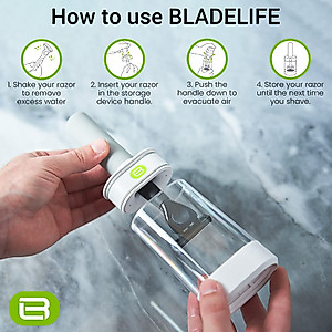 Premium Razor Holder that Dries and Preserves Razor Blades BUNDLE with 2 Extra Drying Cartridges, Razor Case is Perfect for Home or Travel