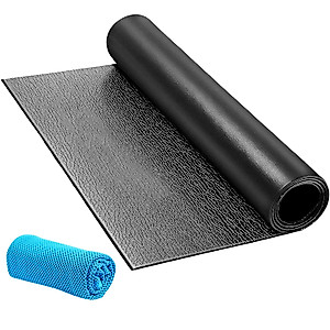 QUWEI Bike Training Mat,Exercise Bike Mat Bicycle Trainer Hardwood Floor Carpet Protection Workout Mat for Indoor Treadmill Stationary Bike Mat For Peloton Spin Bikes,Thick Mats for Exercise Equipment