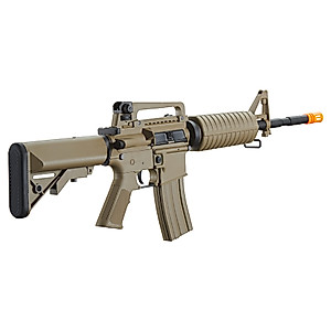 Lancer Tactical Gen 2 Airsoft M4A1 Carbine Polymer AEG Gun w/9.6v Nimh 1600 mAh Battery, Charger, 1000 Rounds 0.20g BBS Included (Black/Tan) (Regular Polymer, Tan)
