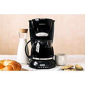 Mixpresso 8-Cup Drip Coffee Maker Programmable, Coffee Pot Machine Including Reusable And Removable Coffee Filter, Black Electric Coffee Maker