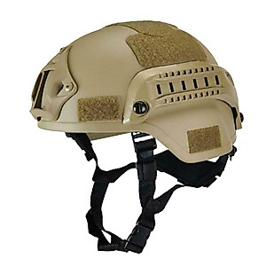 Willbebest Tactical Airsoft Paintball MICH 2000 Helmet with Side Rail & Wing-Loc Adapter, Comes with a Half Face Metal Mesh Airsoft Mask