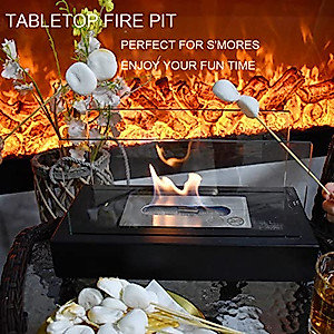 Skypatio Tabletop Fire Pit for Smores Maker, Portable Bio Ethanol Tabletop Fireplace for Indoor/Outdoor Patio