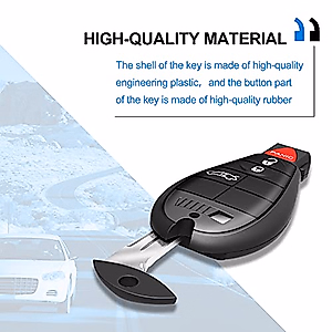 KRSCT Smart 4-Buttons Key fob Fit for Chrysler 300 / Dodge Entry Remote Durango, Challenger, Journey, Charger, Grand Caravan/FCC ID:M3N5WY783X