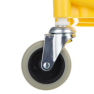Amazon Basics Side Press Wringer Combo Commercial Mop Bucket on Wheels, 35 Quart, Yellow