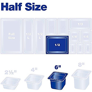Carlisle FoodService Products Storplus 1/2-Size Food Pan for Catering, Buffets, and Restaurants, Polycarbonate 6 Inches Deep, Clear