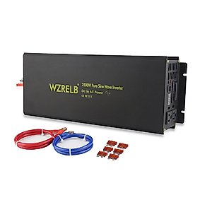 WZRELB Power Inverter 2500W Pure Sine Wave Inverter 12V 120V Dc AC Converter