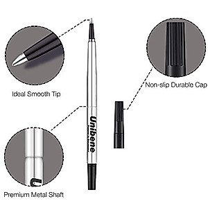 Unibene Parker Compatible Rollerball Refill 6 Pack, 0.7mm Medium Point - Black, Smooth Writing Replaceable German Gel Ink Pen Refills for IM Sonnet Urban Pens