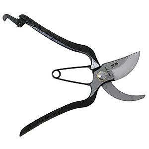 KAKURI Japanese Pruning Shears for Gardening Heavy Duty 8 Inch, Made in JAPAN, Professional Garden Bypass Pruners with Leather Sheath, Hand Forged Japanese Carbon Steel, Black